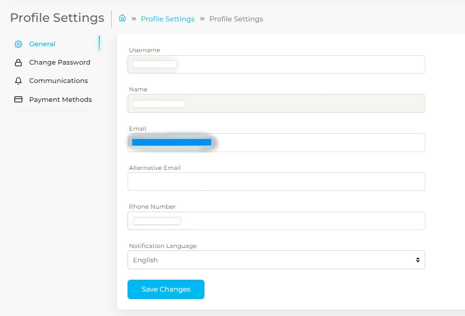 How do I change my Username in my account?